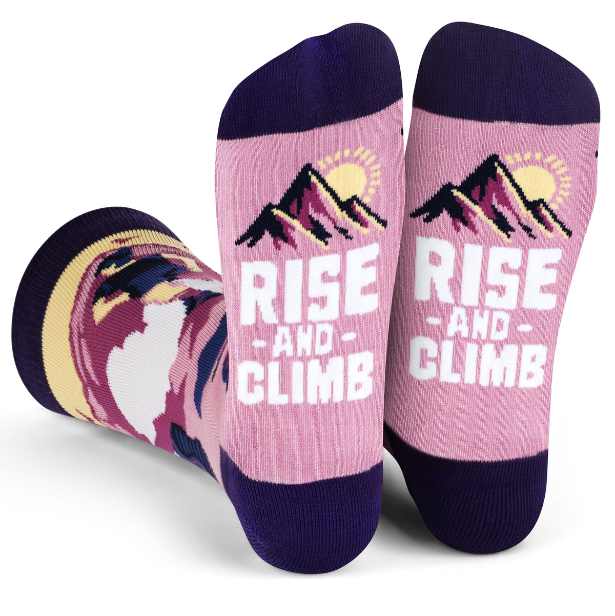 Rise and Climb (Purple) Socks | Funny Hiking Socks - Gift For Hikers ...