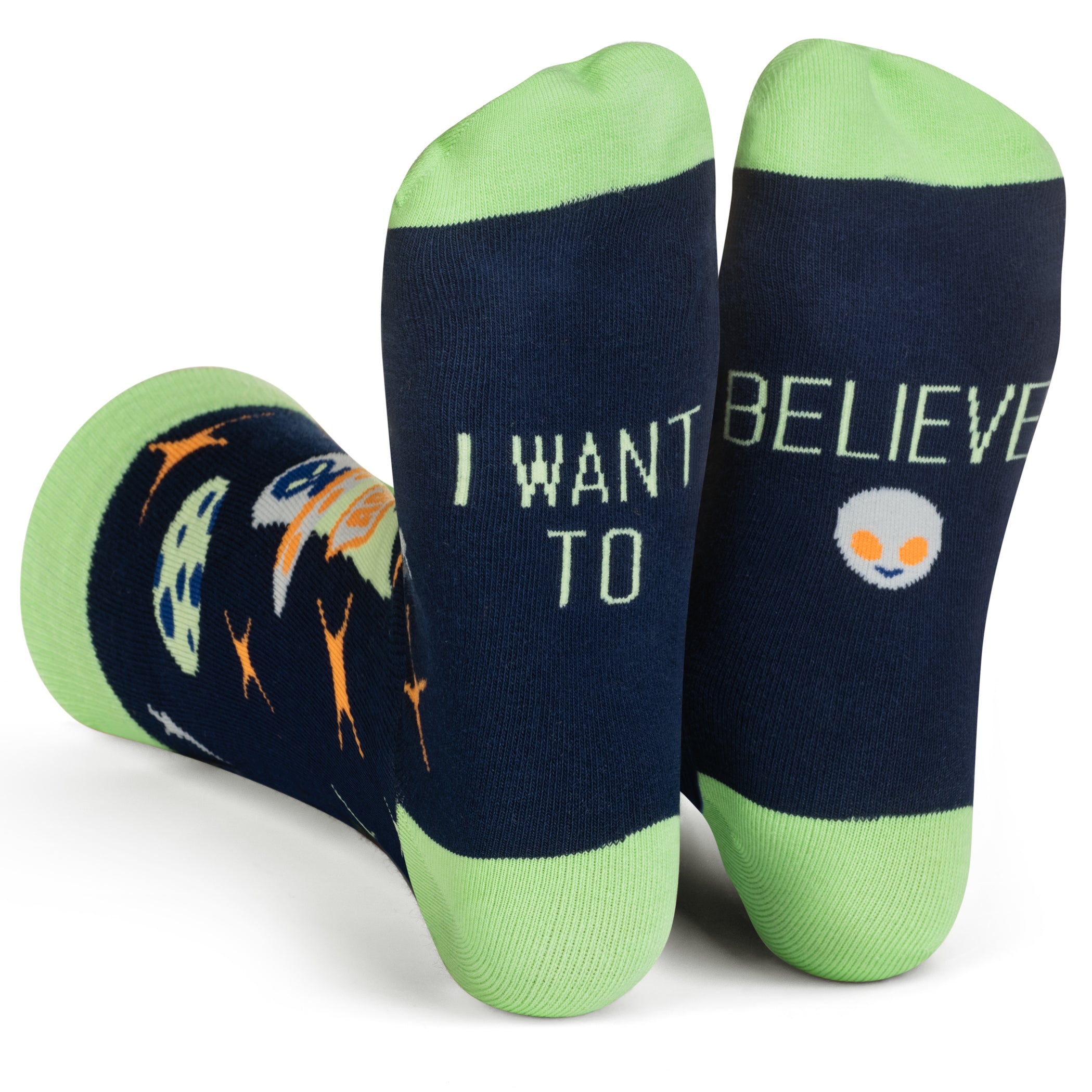 Lavley | Alien Socks | Crew Length Novelty Socks For Men & Women
