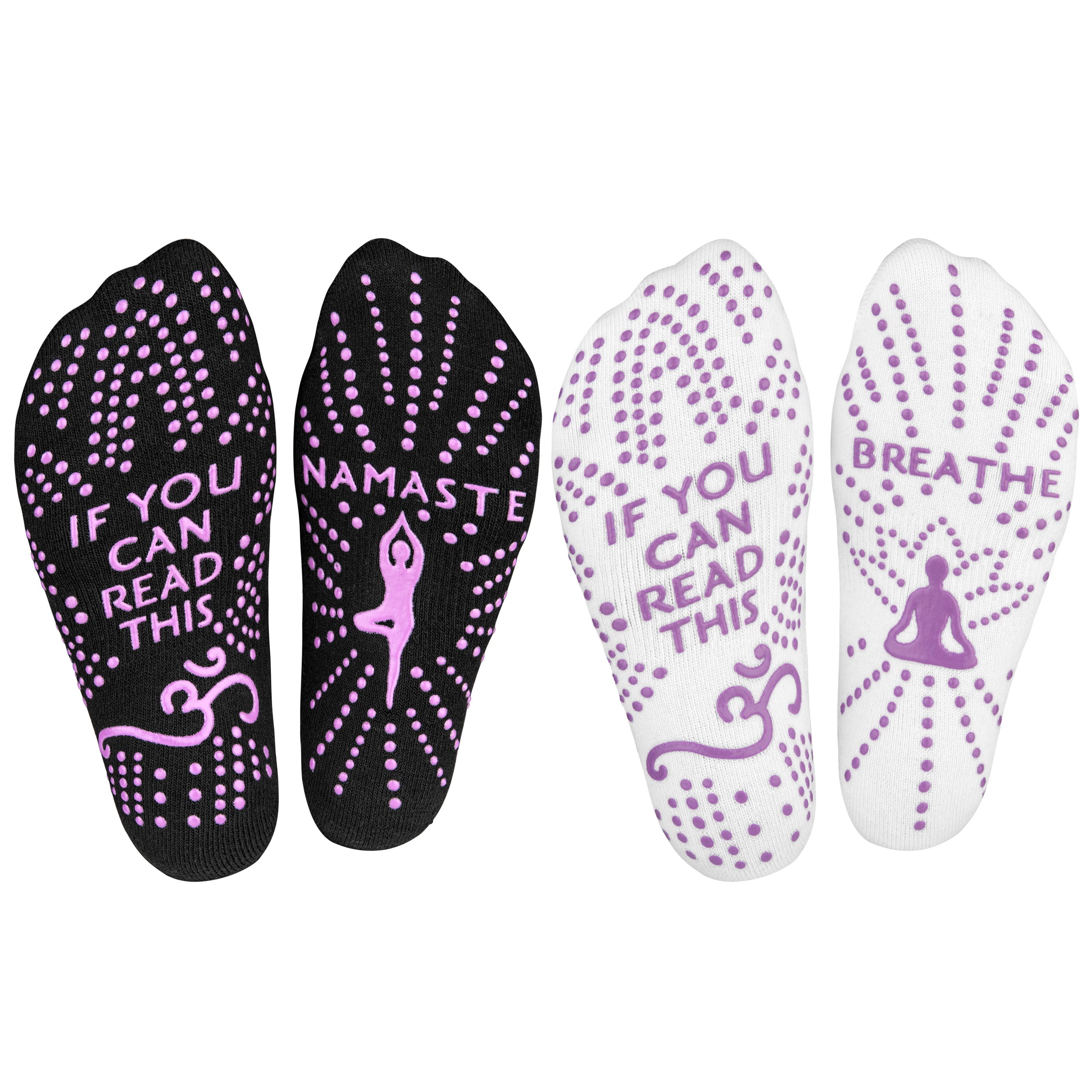 If You Can Read This...Namaste / Breathe Yoga Socks (2 Pack) — Lavley
