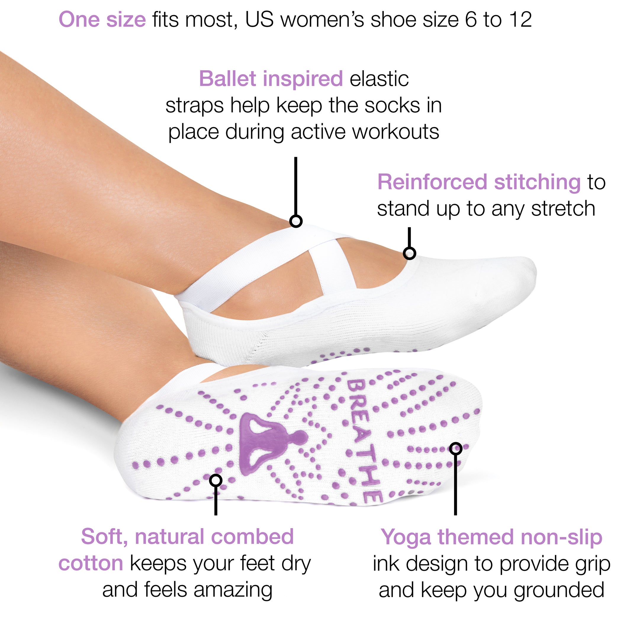 If You Can Read This...Namaste / Breathe Yoga Socks (2 Pack) — Lavley