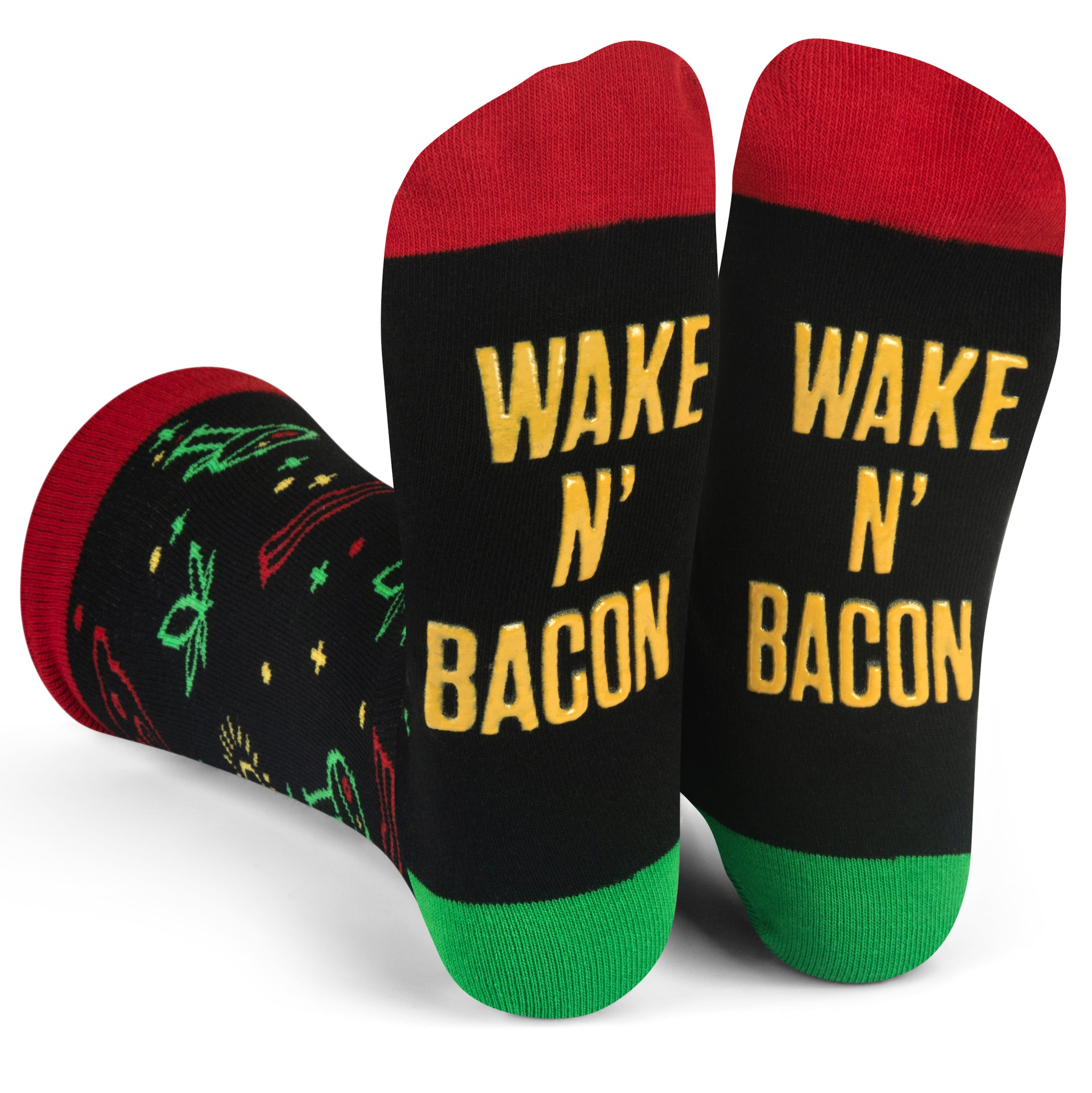 Lavley | Wake N' Bacon Socks | Fun Novelty Socks For Men and Women