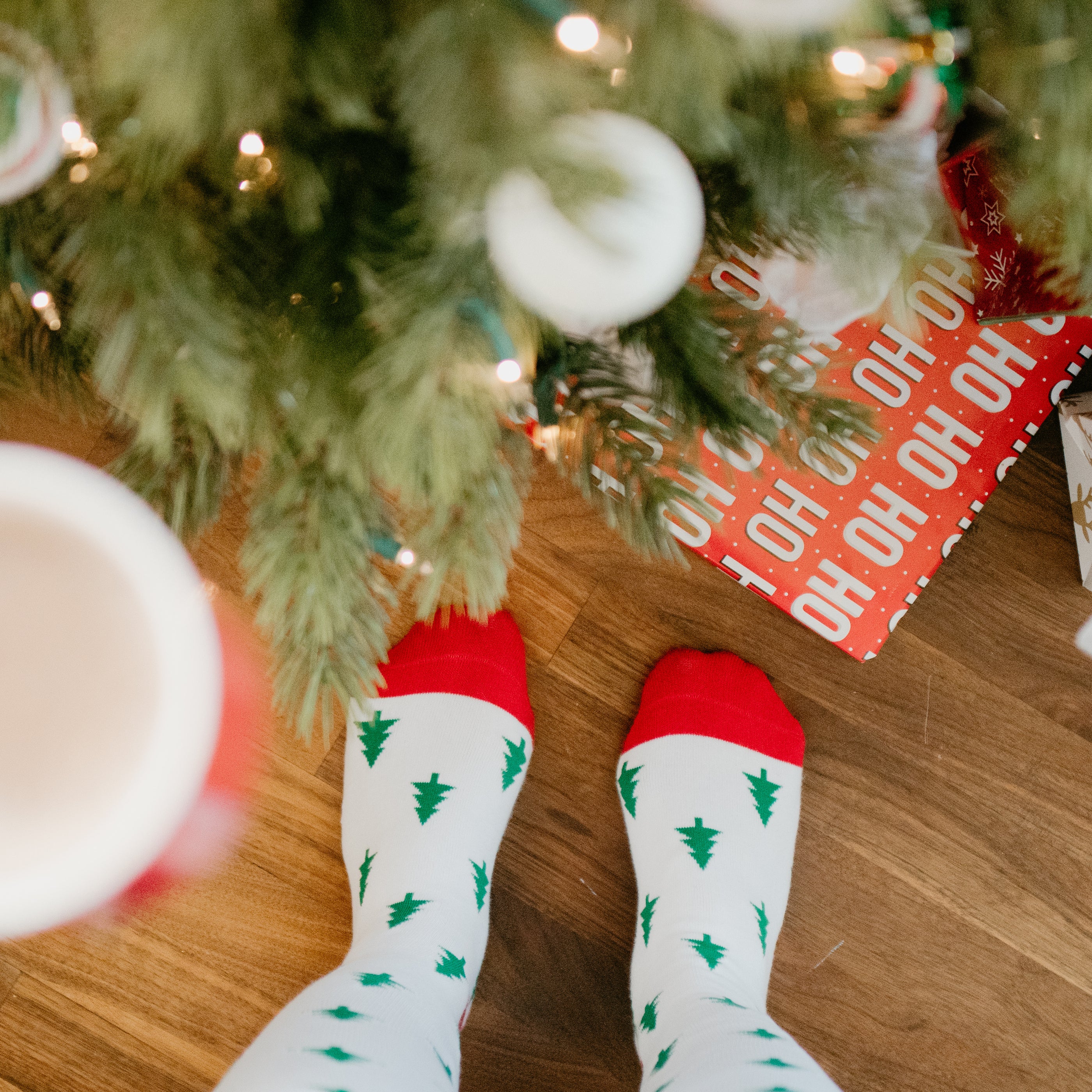 Lavley | Christmas Trees and Gnomes Knee High Socks (2 Pack)
