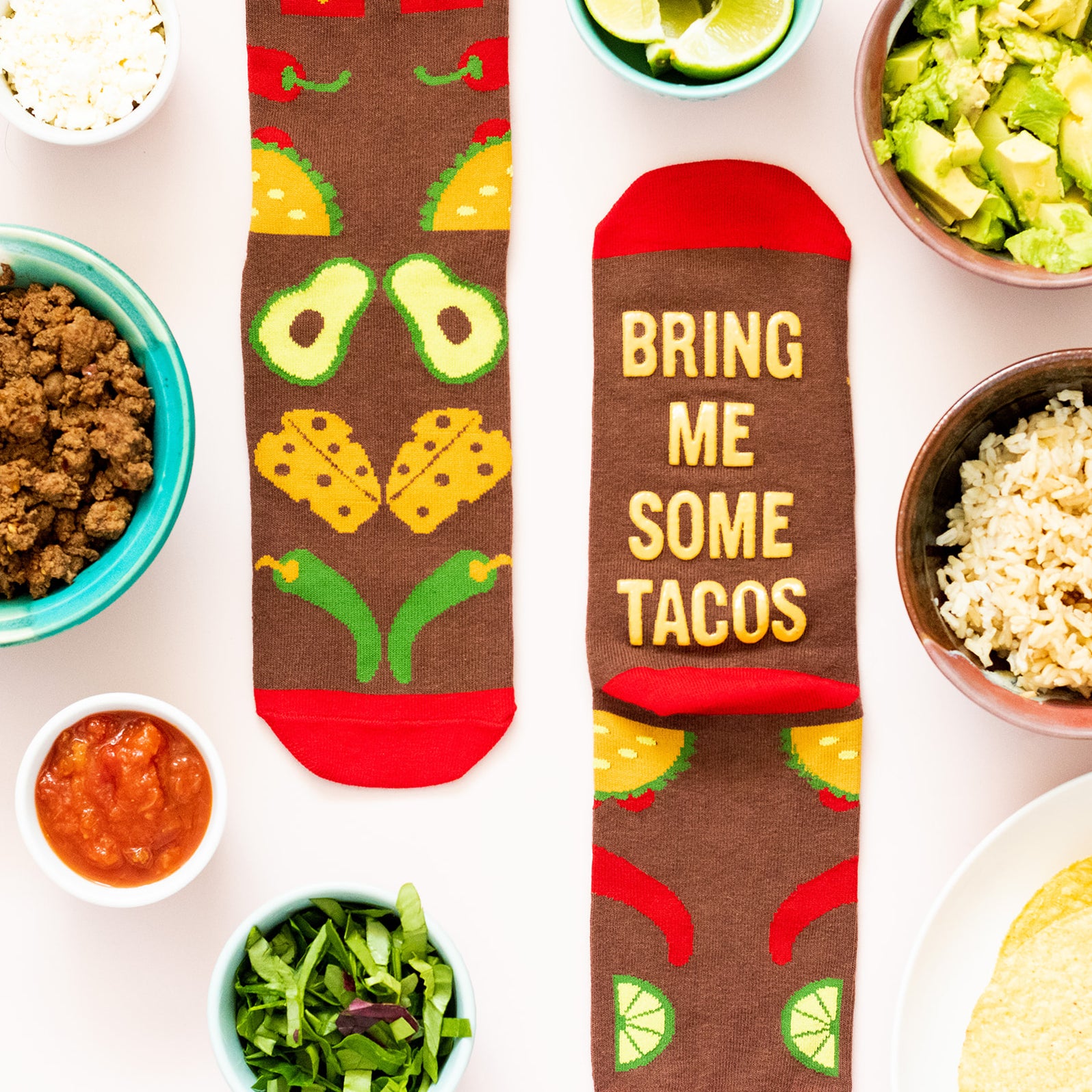 Lavley | Taco Socks | Funny Novelty Socks For Men & Women