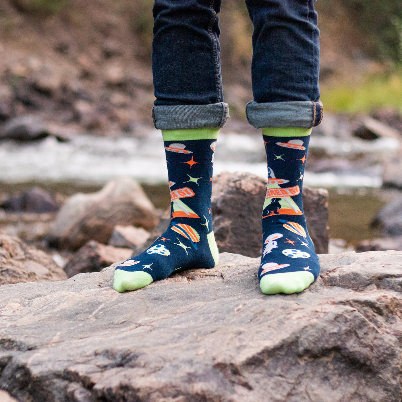 Lavley | Alien Socks | Crew Length Novelty Socks For Men & Women