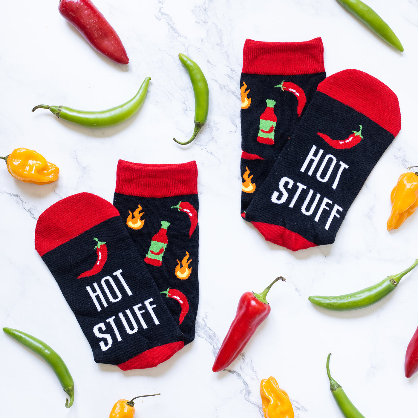 Hot Stuff Chili Pepper Socks | Unisex Crew Socks — Lavley