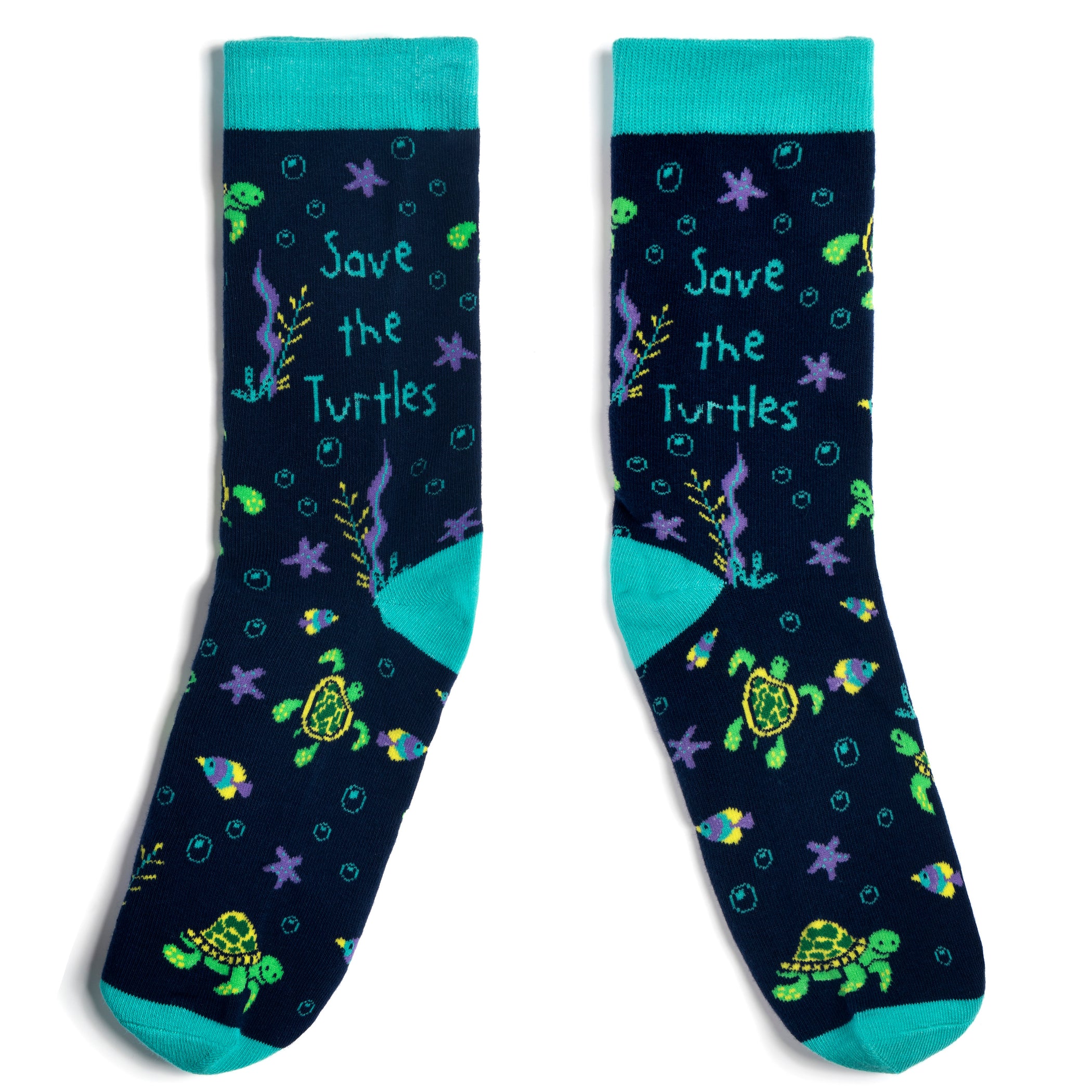 Lavley | Save The Turtles Socks (Unisex) | Fun Novelty Socks